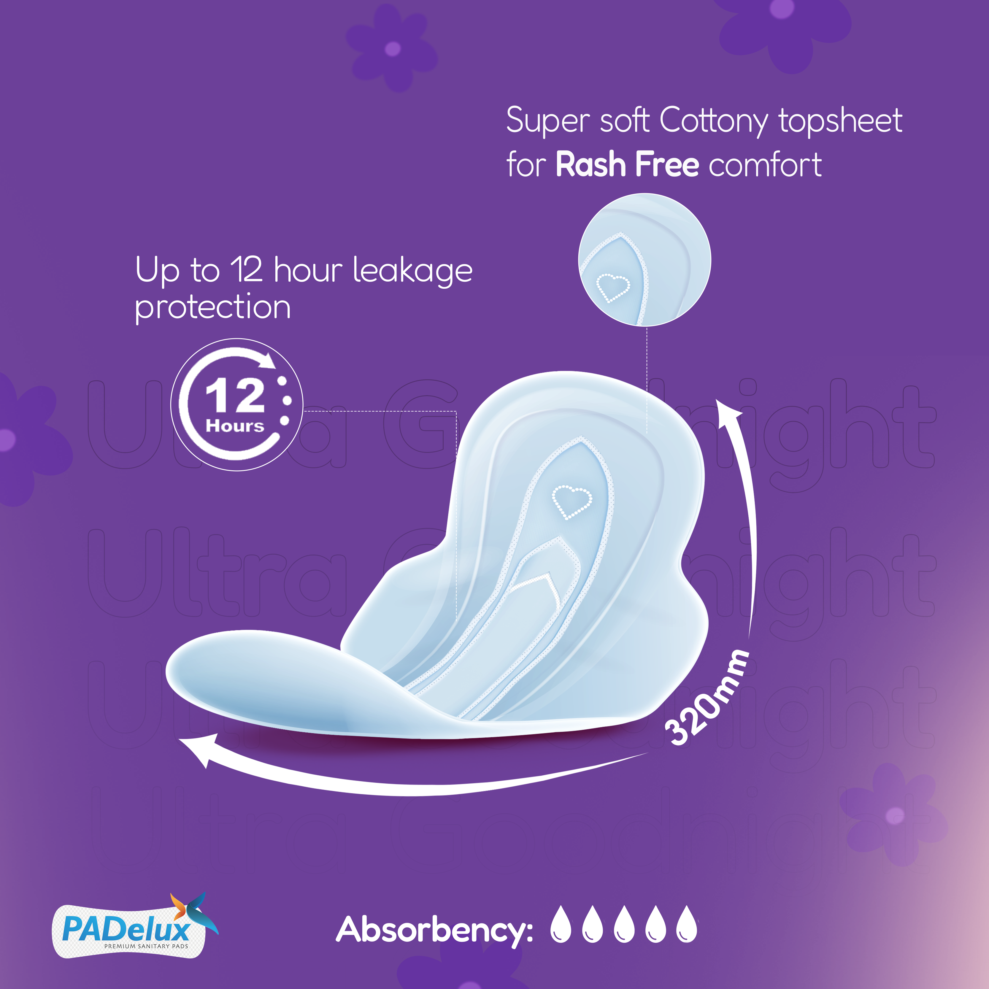 PADelux Ultra Goodnight XXL Sanitary Pads - 8Pads | Daraz.com.np