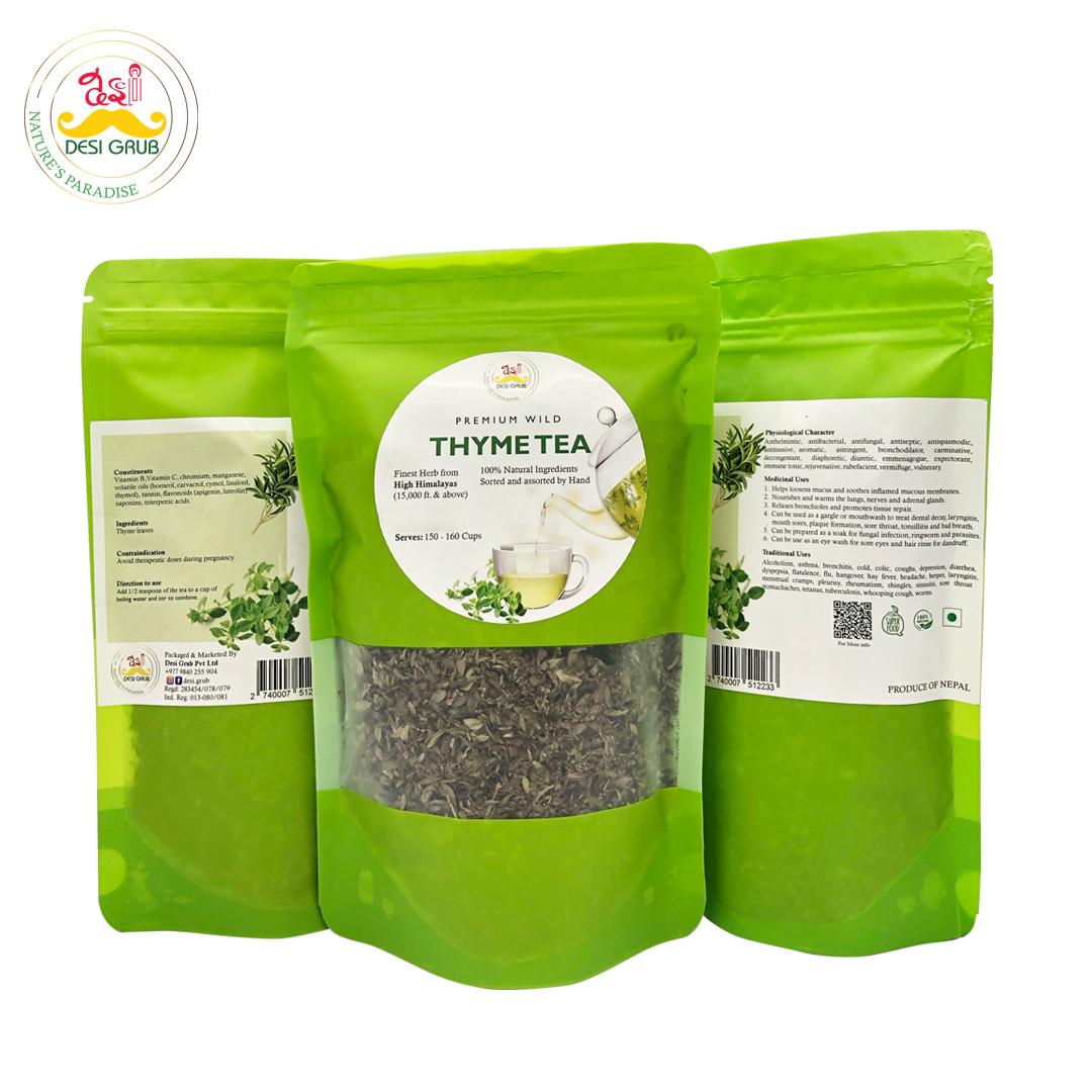 Desi Grub Premium Wild Thyme Tea 50 Gms: Himalayan Herbal Infusion ...