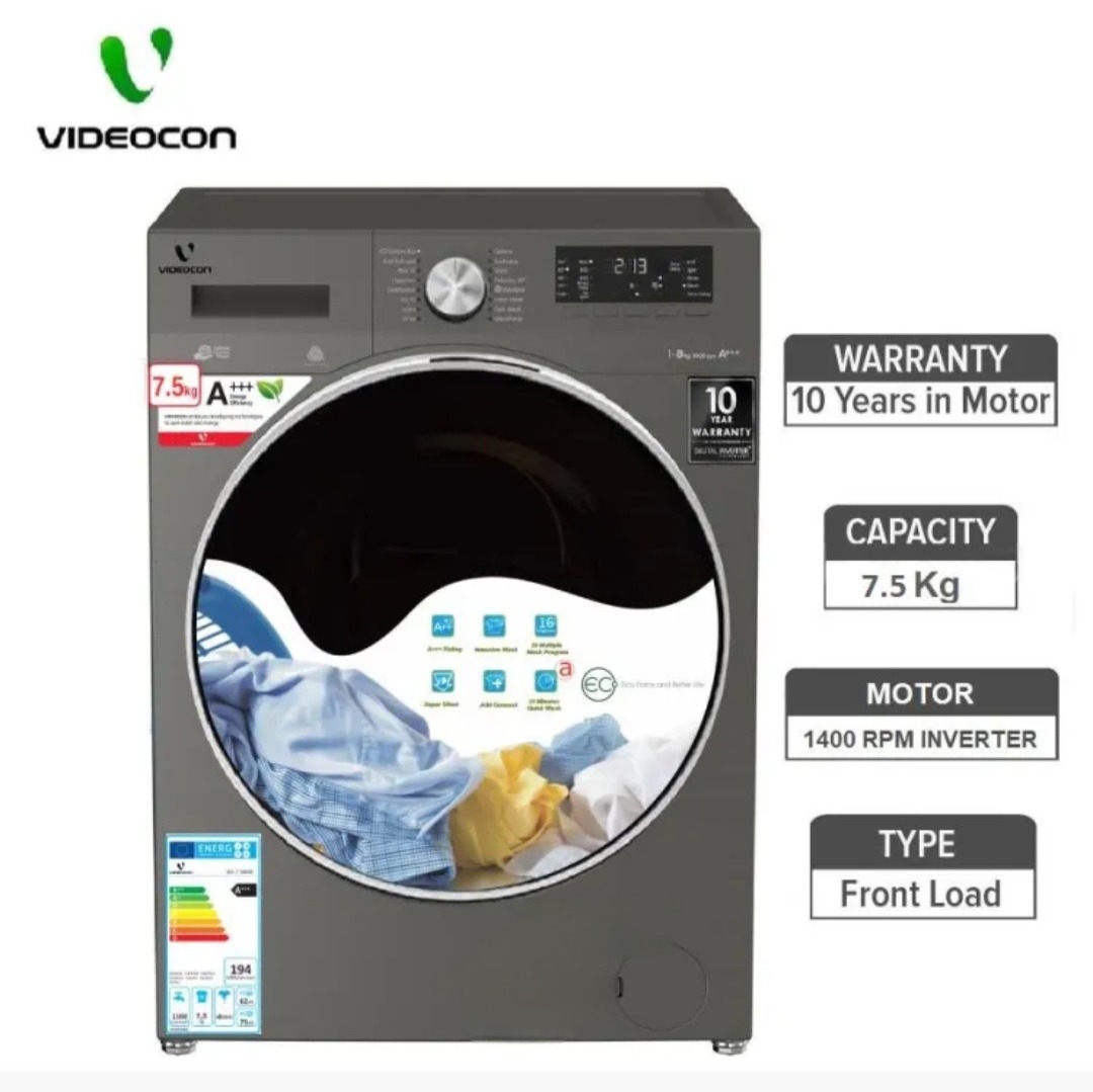 Videocon 7.5 Kg Inverter Front Loading Washing Machine Fully Automatic ...