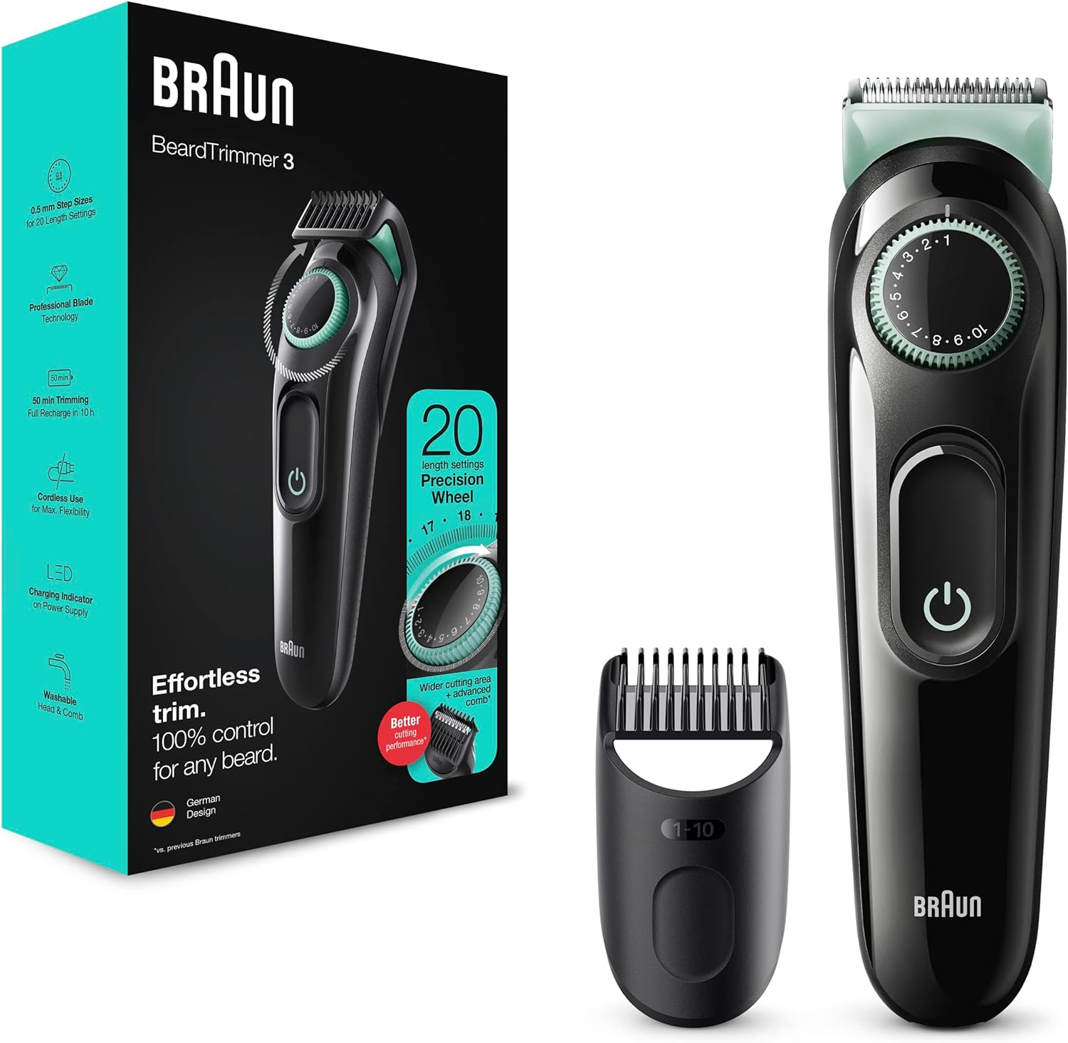 Braun Beard Trimmer Series 3 & Hair Clippers, With Lifetime Sharp ...