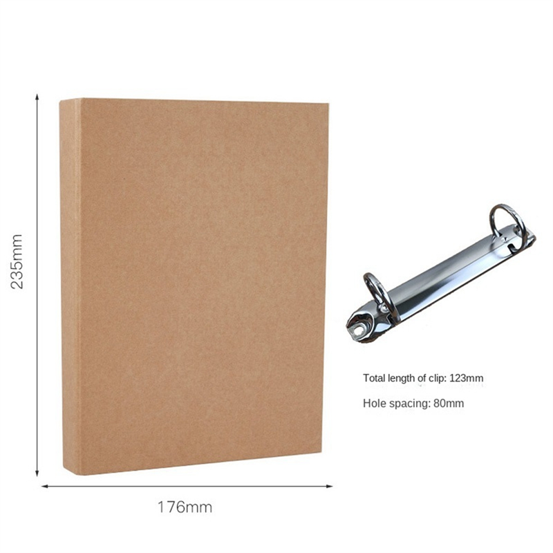 2Pcs A5 Refillable Ring Binder, A5 Kraft Paper Folders with 2 Rings to ...