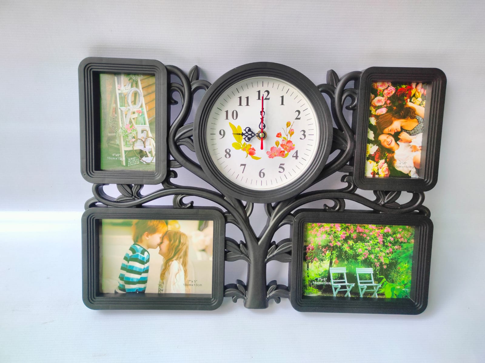 Wall Picture Frame Family Photo Frame With Clock Beautiful Home Decor ...