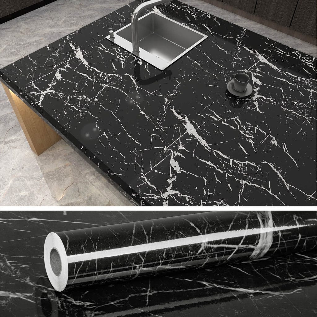 5M*60CM Kitchen Marble Sticker Oil Proof Waterproof Paper Back splash ...