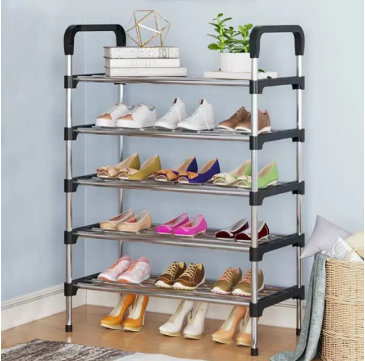Stainless Steel Foldable Shoe Rack 5 Layers Size 60 cm x 30 cm x 99 cm ...