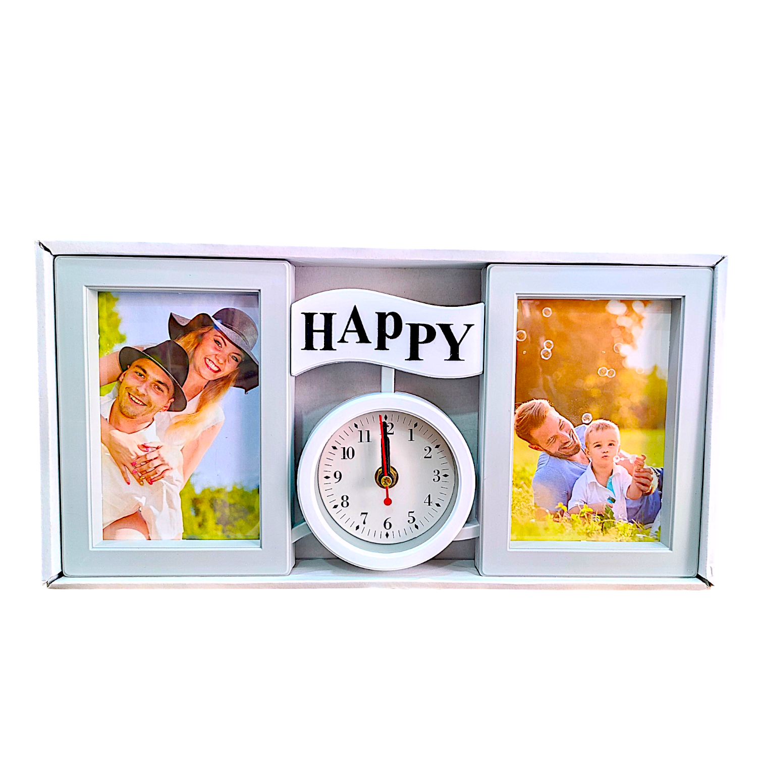 Family Photo Frame Table Picture Frame With Clock And Couple Photo ...