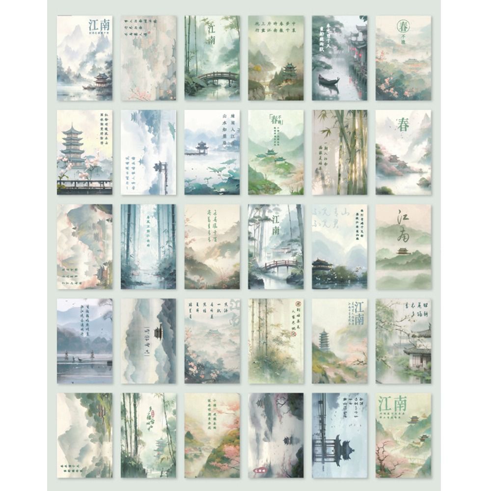 Exquisite Scenery Vintage Cards Writing Culture Letter Postcards ...