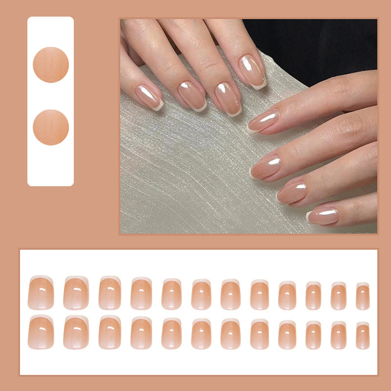 24Pcs Removable Short Fake Nails with Glue DIY Art Design False Nails ...