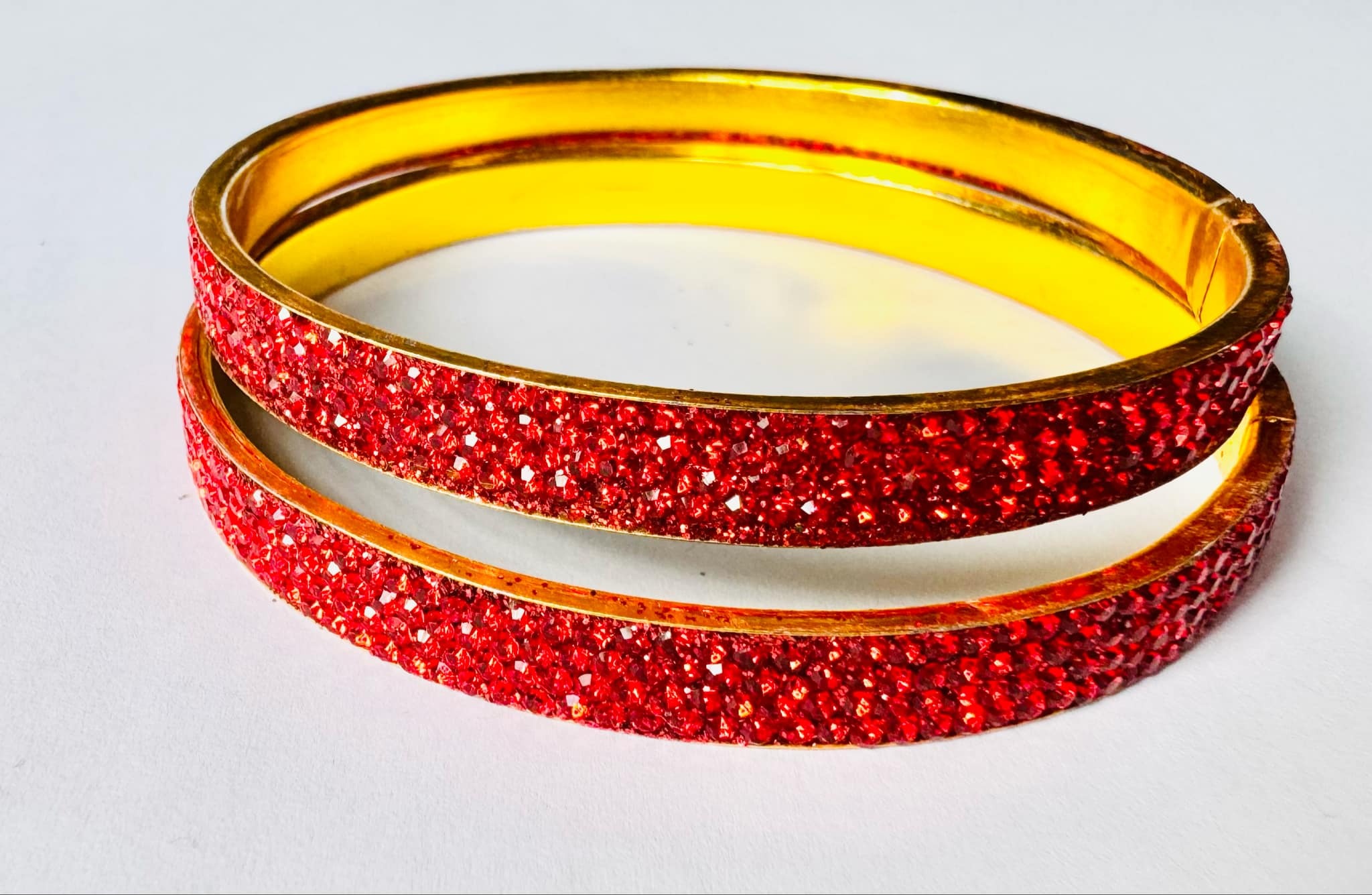 Red Stone Stud Bangles/Chura/Chudi For Women_2 Piece Set | Daraz.com.np