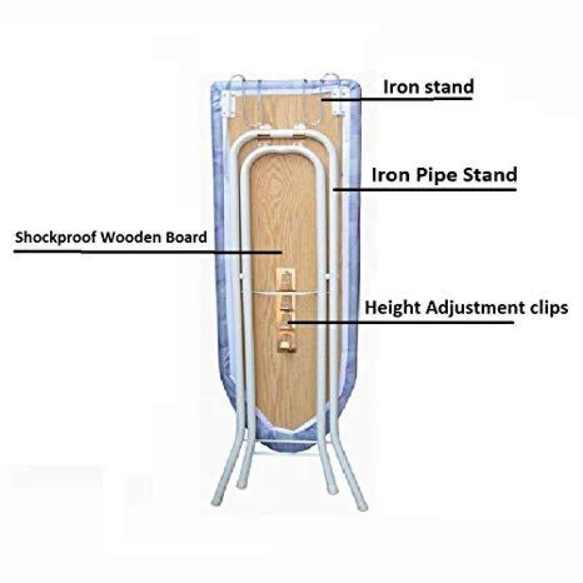 43*13 Inch Heavy Folding Ironing Board / Iron Board Table With Iron ...