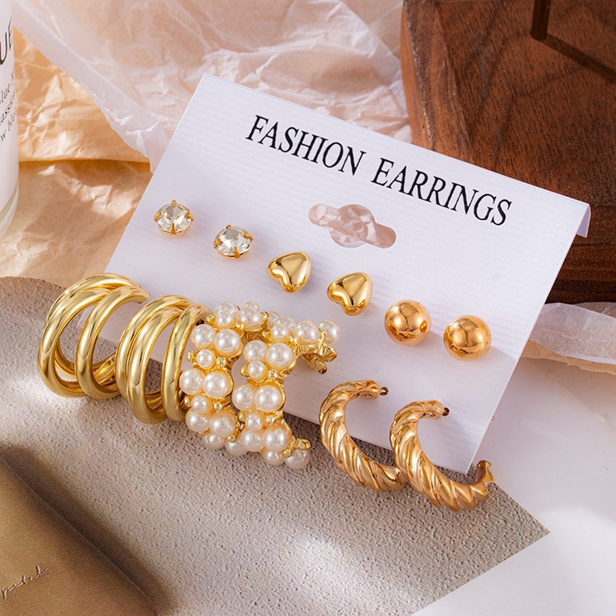 6Pairs Female Earrings Set Elegant Earings New | Daraz.com.np