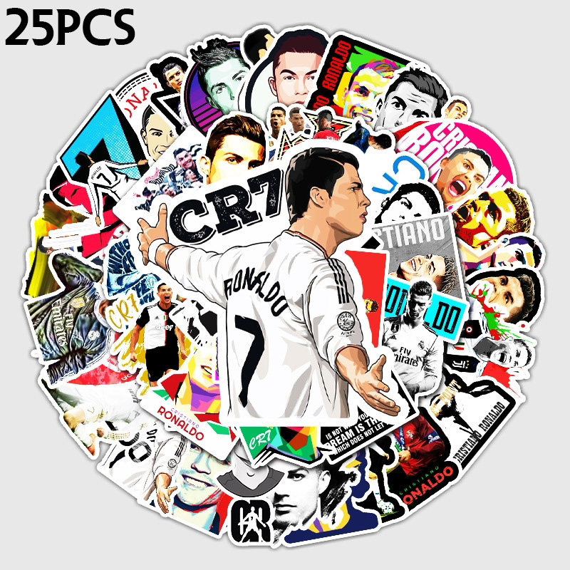 Artsy Home 25/50/100 Pcs Cristiano Ronaldo Stickers for Laptops ...