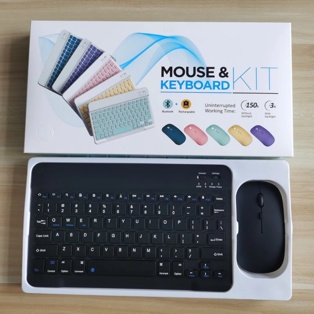 Wireless Bluetooth Keyboard and Mouse Set (Rechargeable Keyboard ...