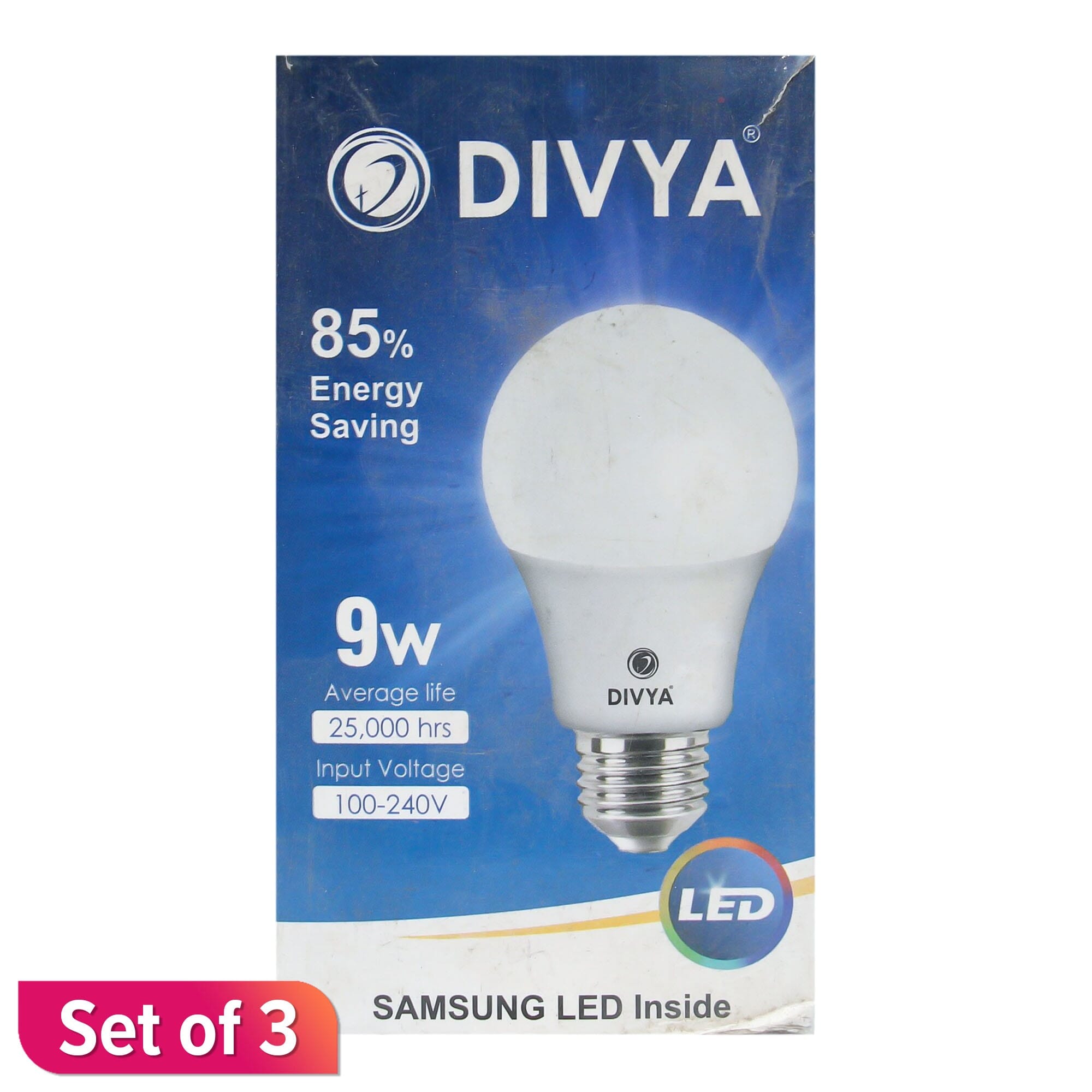 Divya LED Bulb 9 Watt E27 White Light Set Of 3 | Daraz.com.np