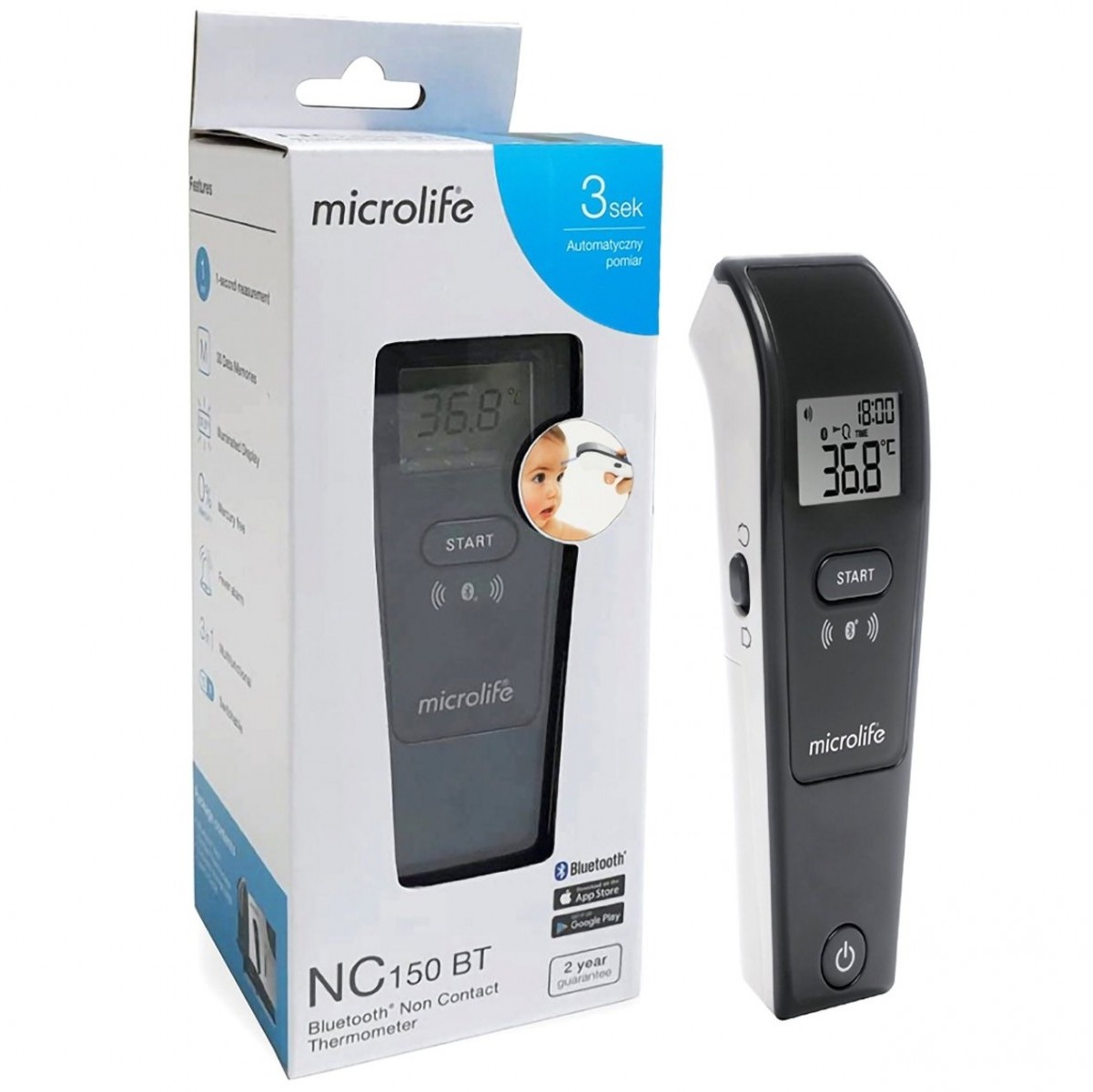 Microlife-IR Forehead Thermometer NC 150 BT , 1 Pc | Daraz.com.np