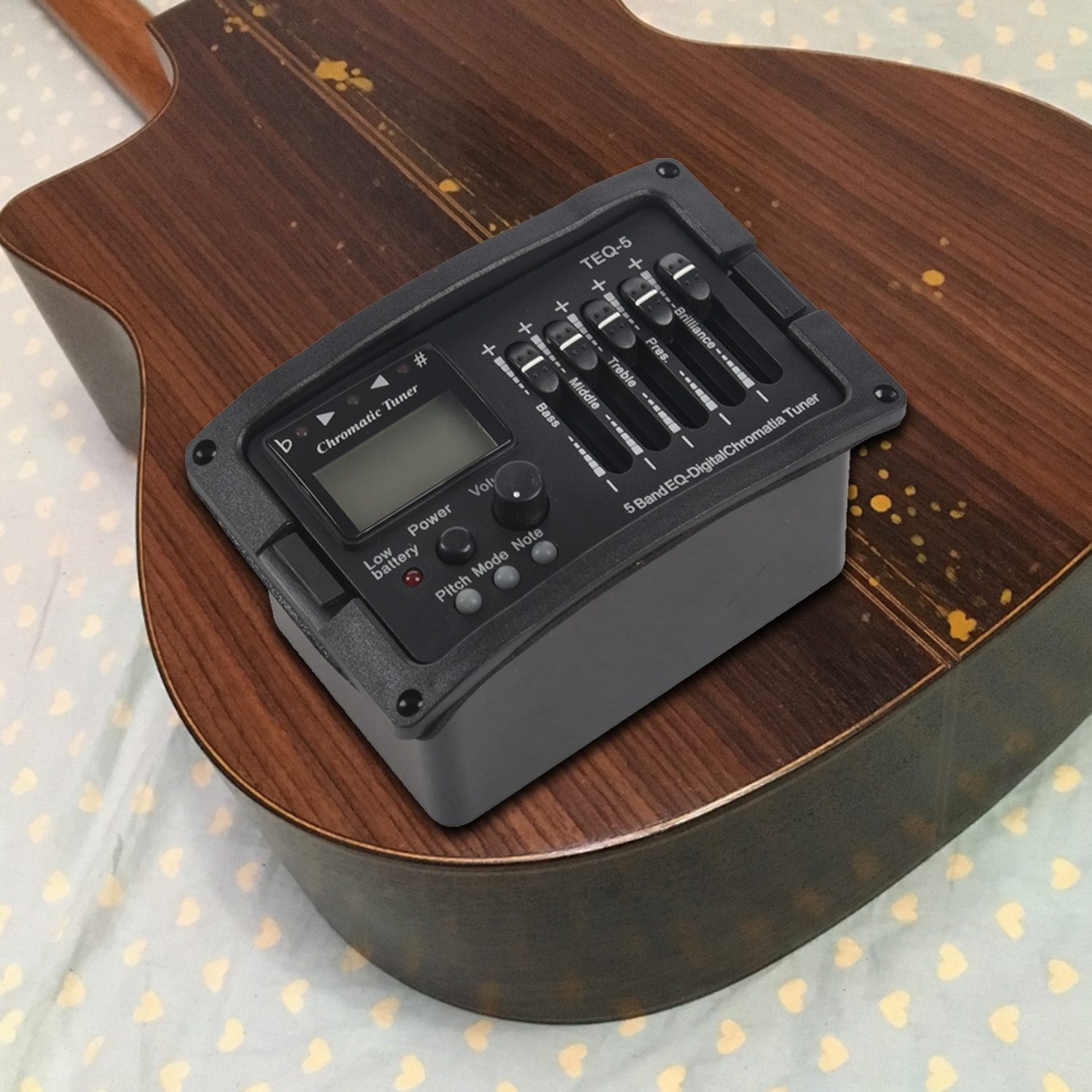 CGearuppt 5 Band Acoustic Guitar Preamp EQ Equalizer Classical Acoustic ...