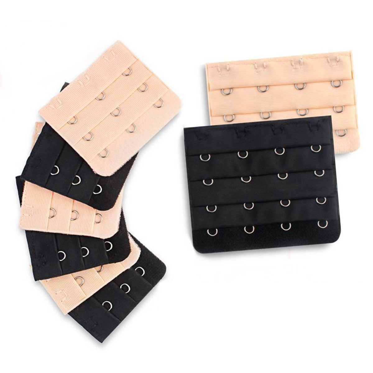 Soft Back Bra Hook Extenders 3 Row, 3 Hook and 4 Hook Set for Women ...