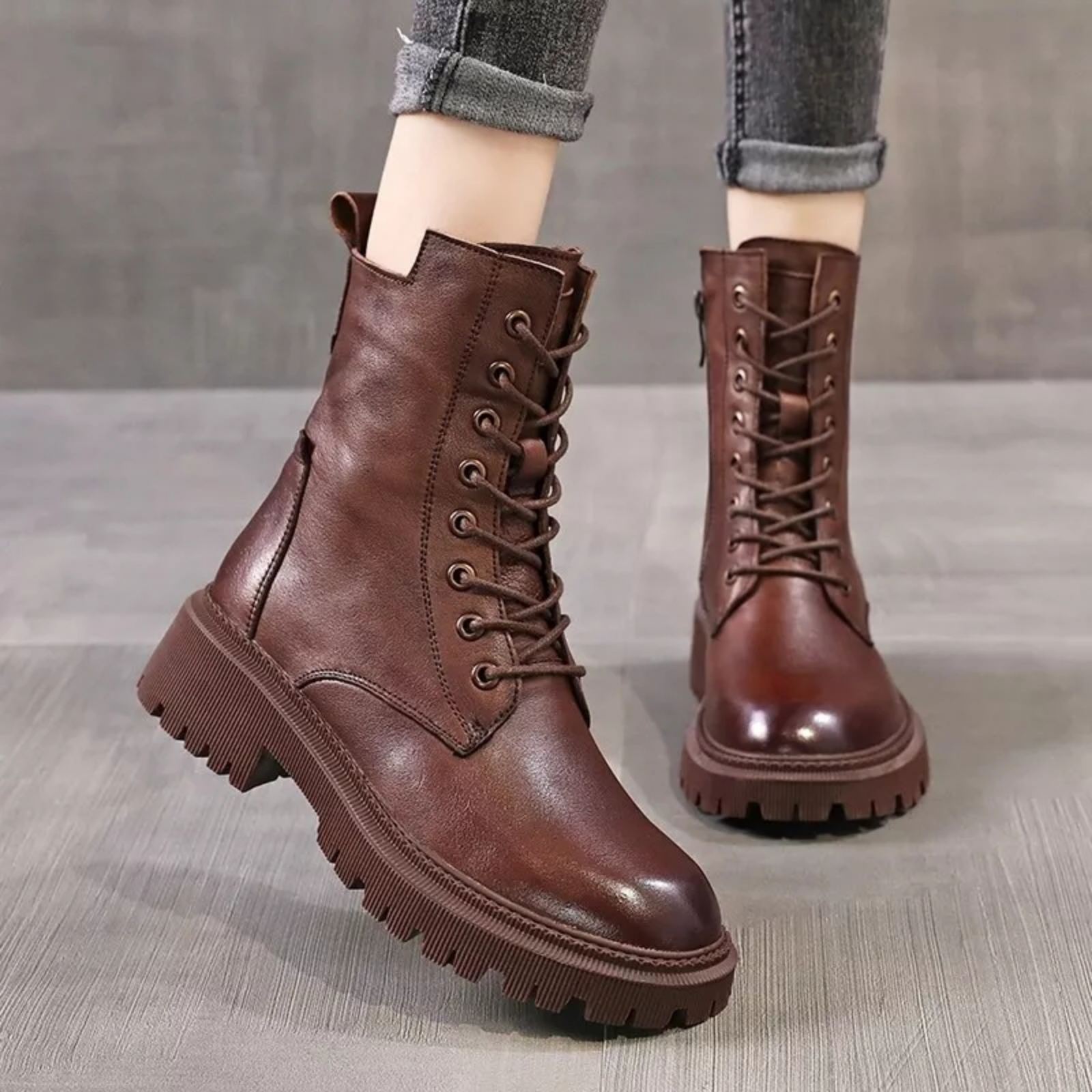 Martin Boots Chunky Boots Women Winter Shoes Comfortable Waterproof ...