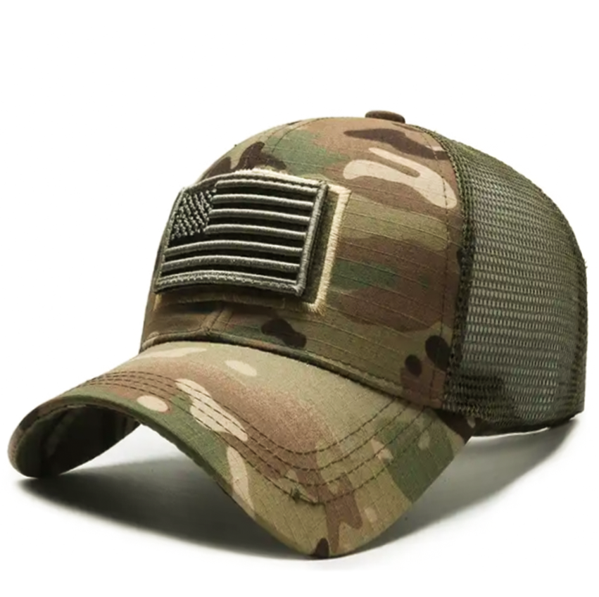 Cap Tactical Breathable Military Style Outdoor Logo Flag Graphic Design ...
