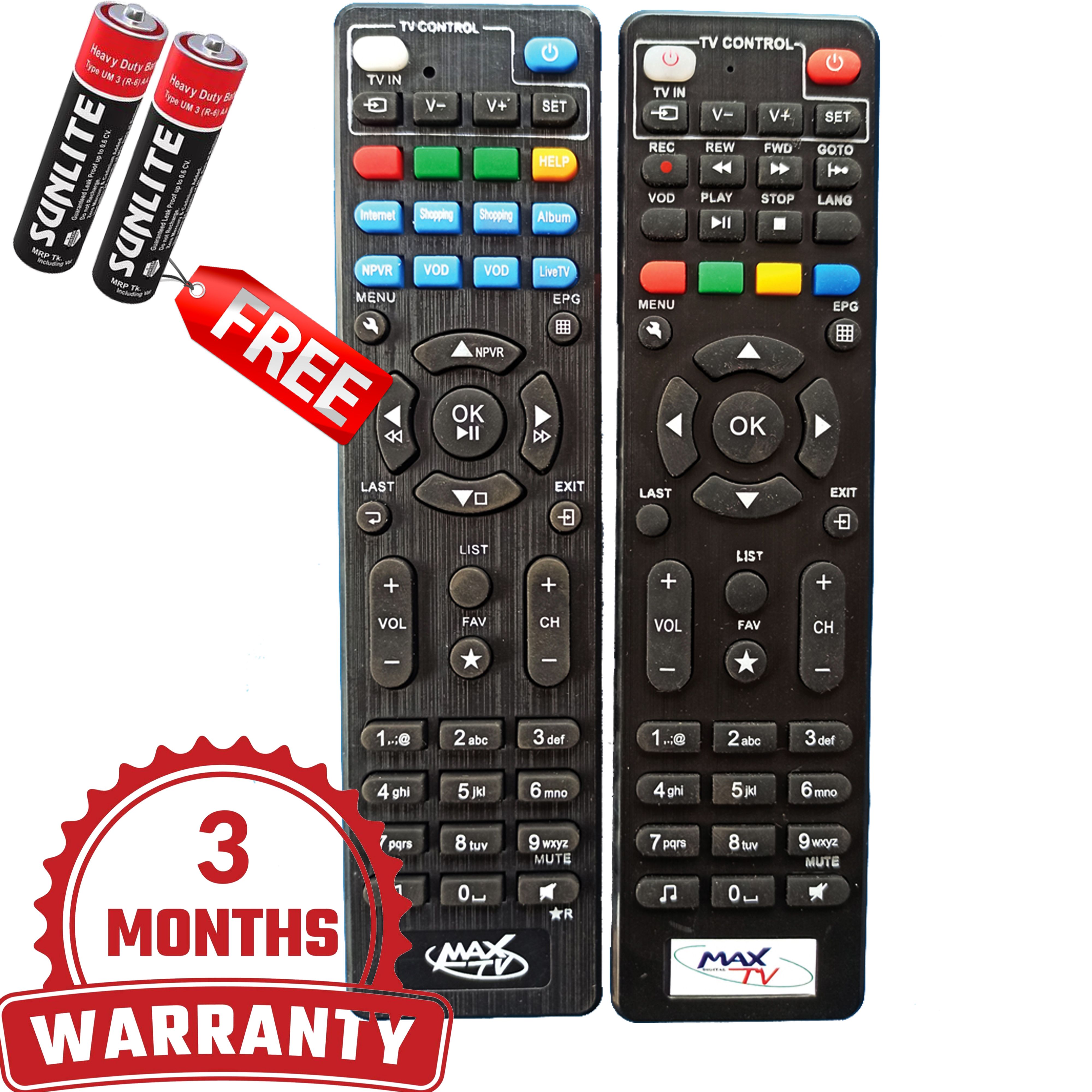 Max Tv / Dish Home IPTV Remote For Maxtv And Dishhome IPTV Set Top Box ...