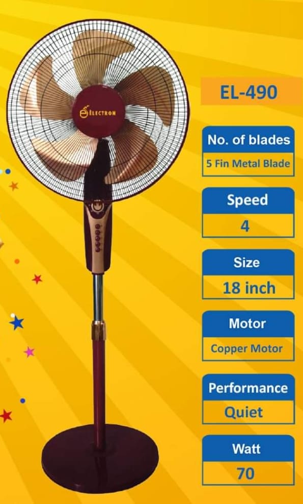 Electron 18 Inch Metal Blade Stand Fan with Timer (ELSF-490) | Daraz.com.np