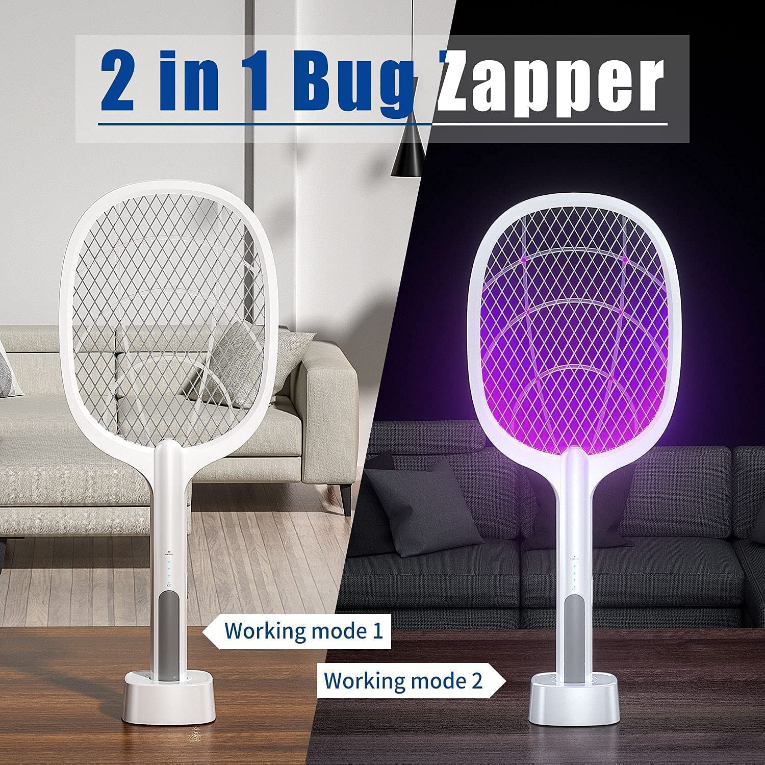 Mosquito Rechargeable Handheld Electric Fly Swatter Mosquito Killer ...