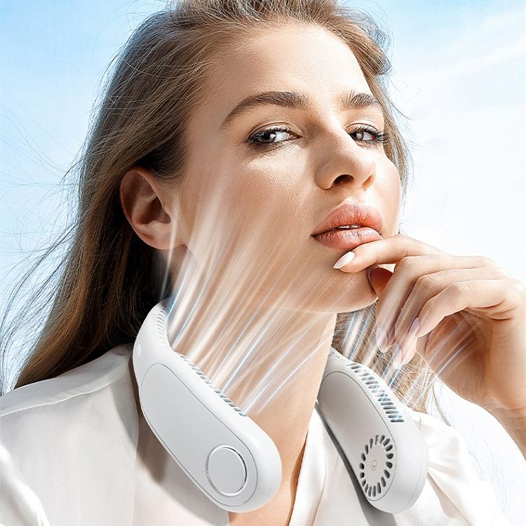 Mini Neck Fan Portable Bladeless Hanging Neck 3000mAh Rechargeable Air ...