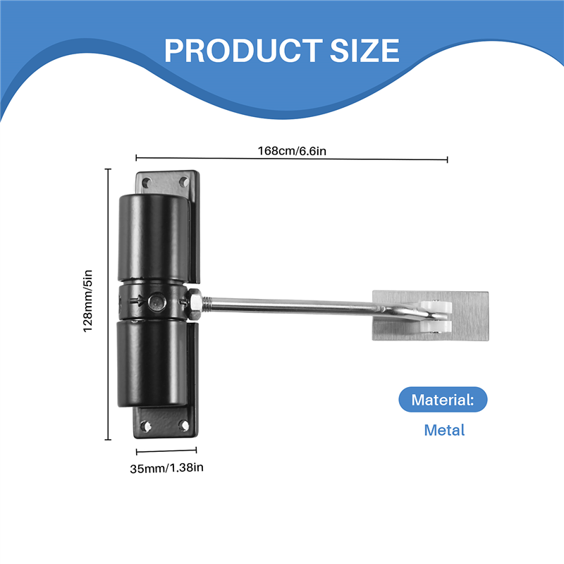 Door Closer Household Black Belt Wheel Adjustable Automatic Door ...