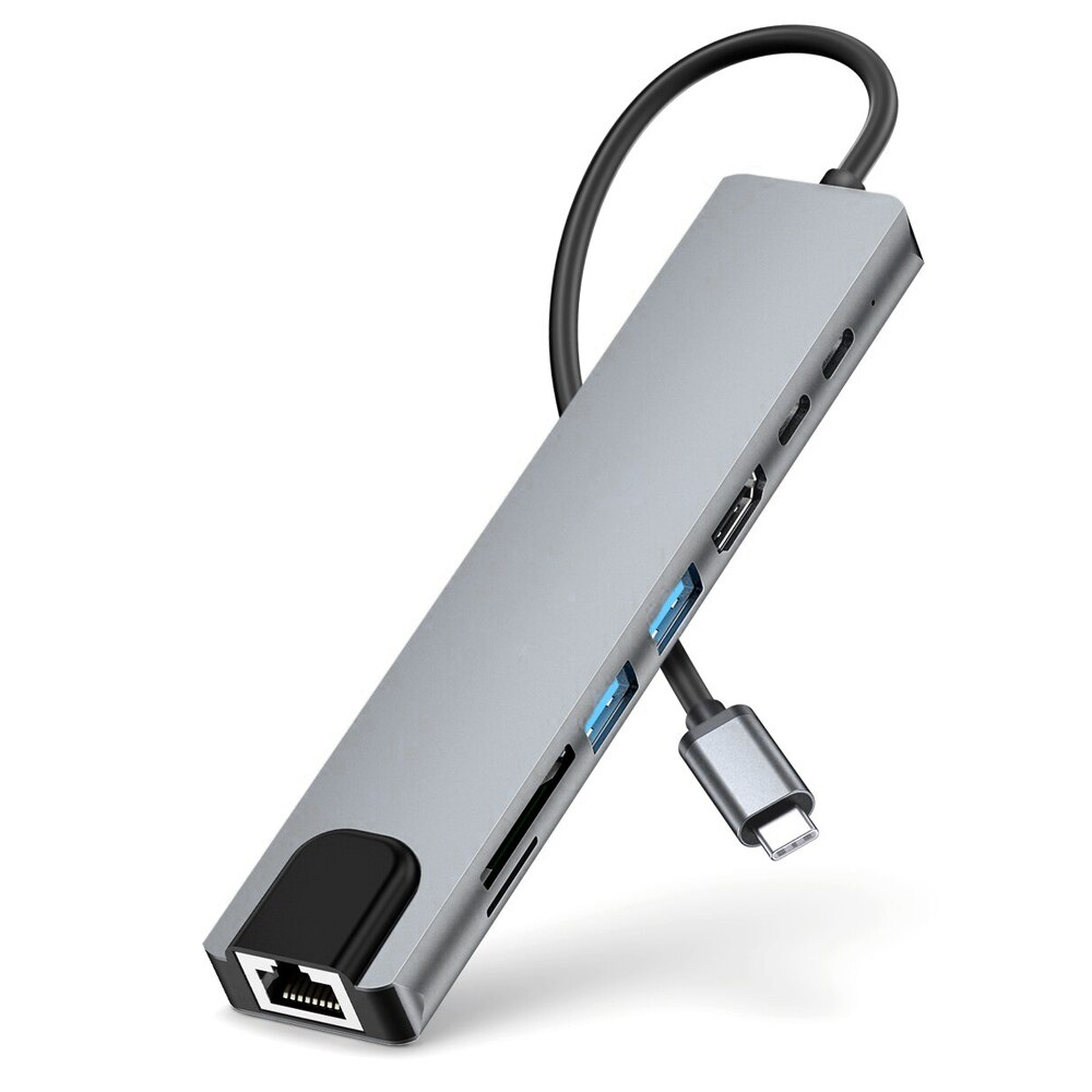 Usb c 8 in 1 multiport HUB COMPATIBLE with macbook pc laptop and tablet ...