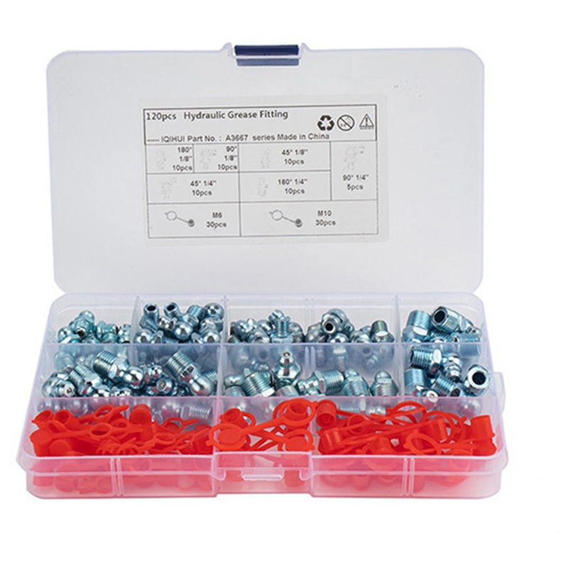 120Pcs/Set Leaf Spring Nut Grease Fittings Grease Couplers Grease ...