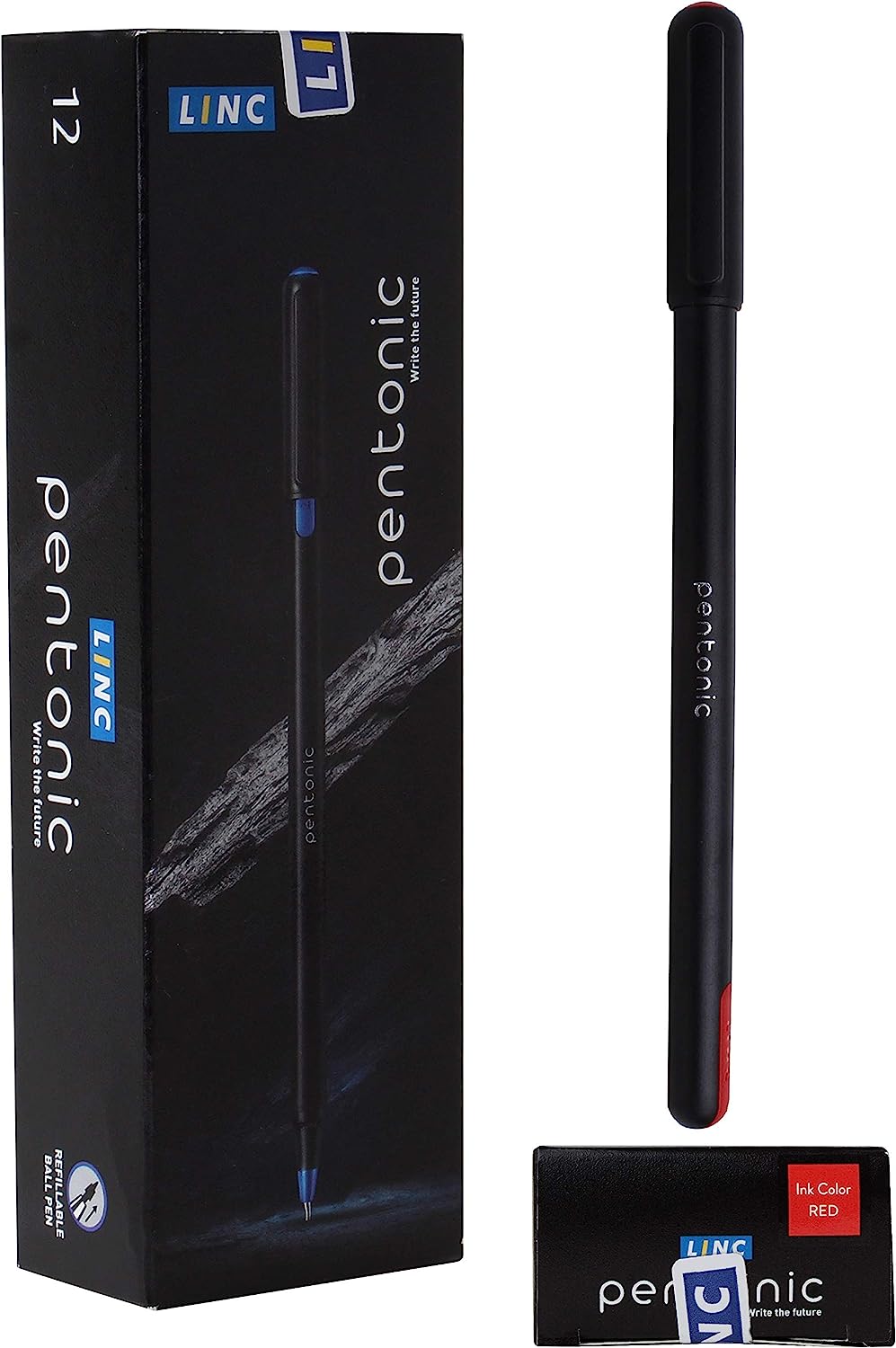 Pentonic Ball Pen 0.7 mm, Blue, Black or Red (12 Pcs Pack) | Smooth ...