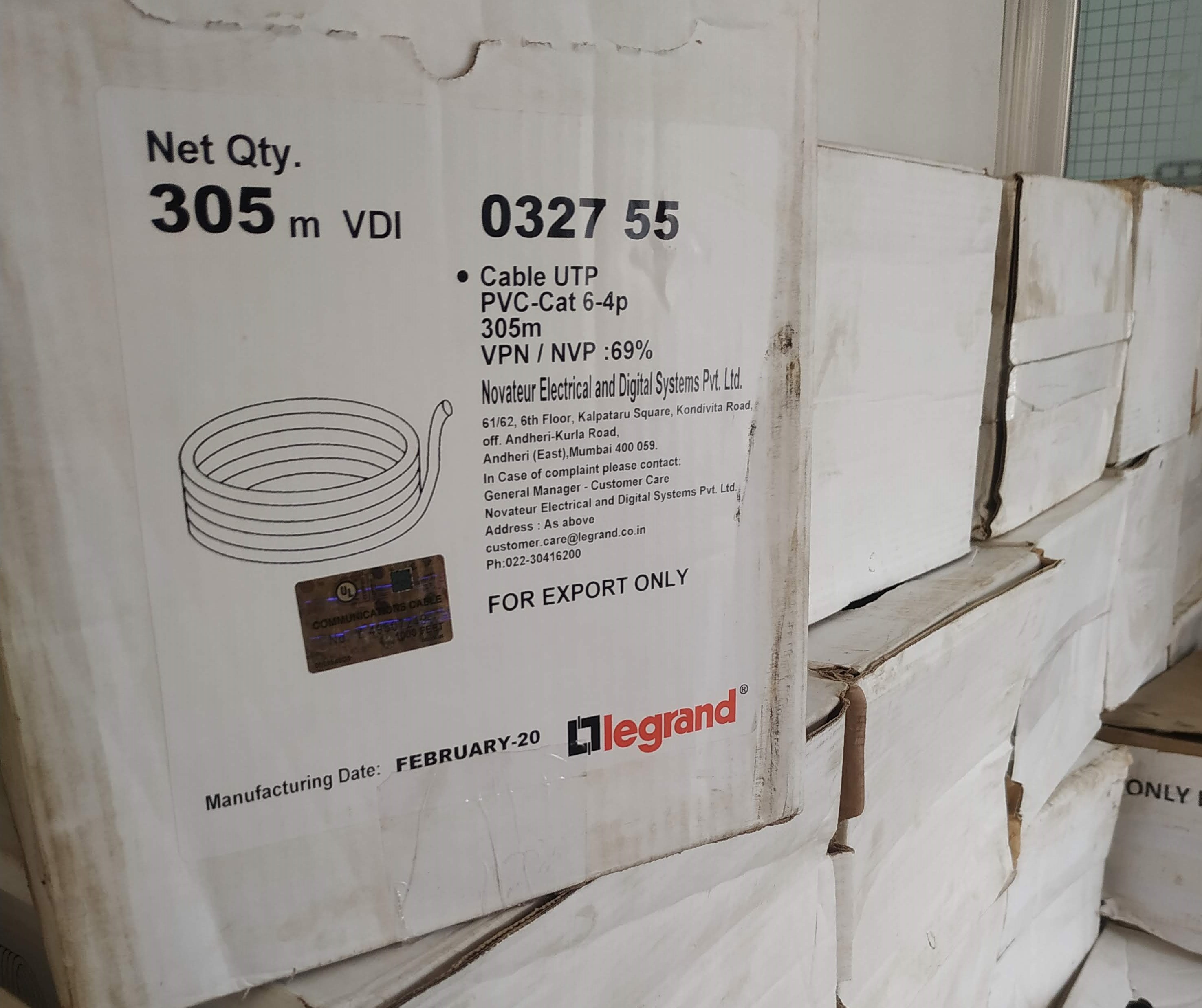 Cat 6 Cable- Pure Copper UTP- 305 Mtr- 23 AWG | Daraz.com.np