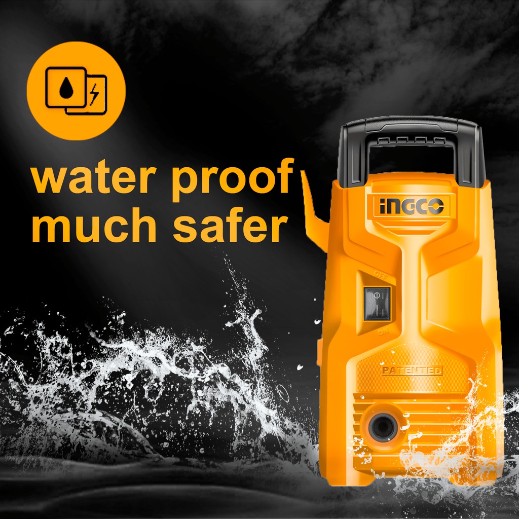 INGCO High Pressure Washer 1200W Electric Auto Stop System 90bar (1300psi): Buy Online At Best ...