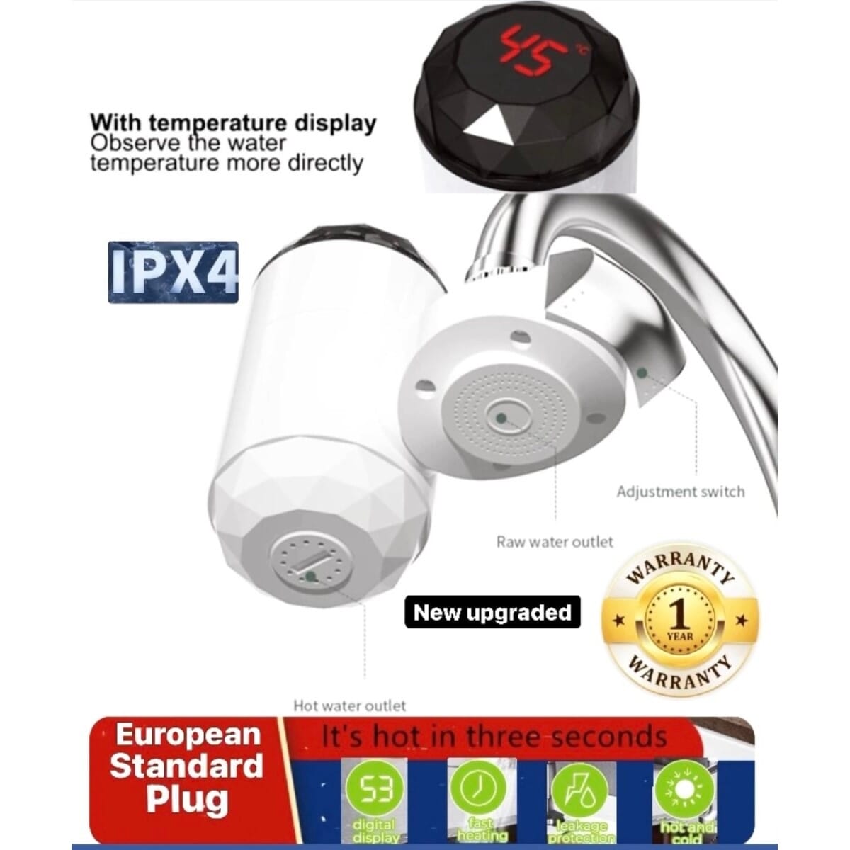 Instant Heating Tap New Model Self Feating 3000Wtt (1 Years Warranty ...