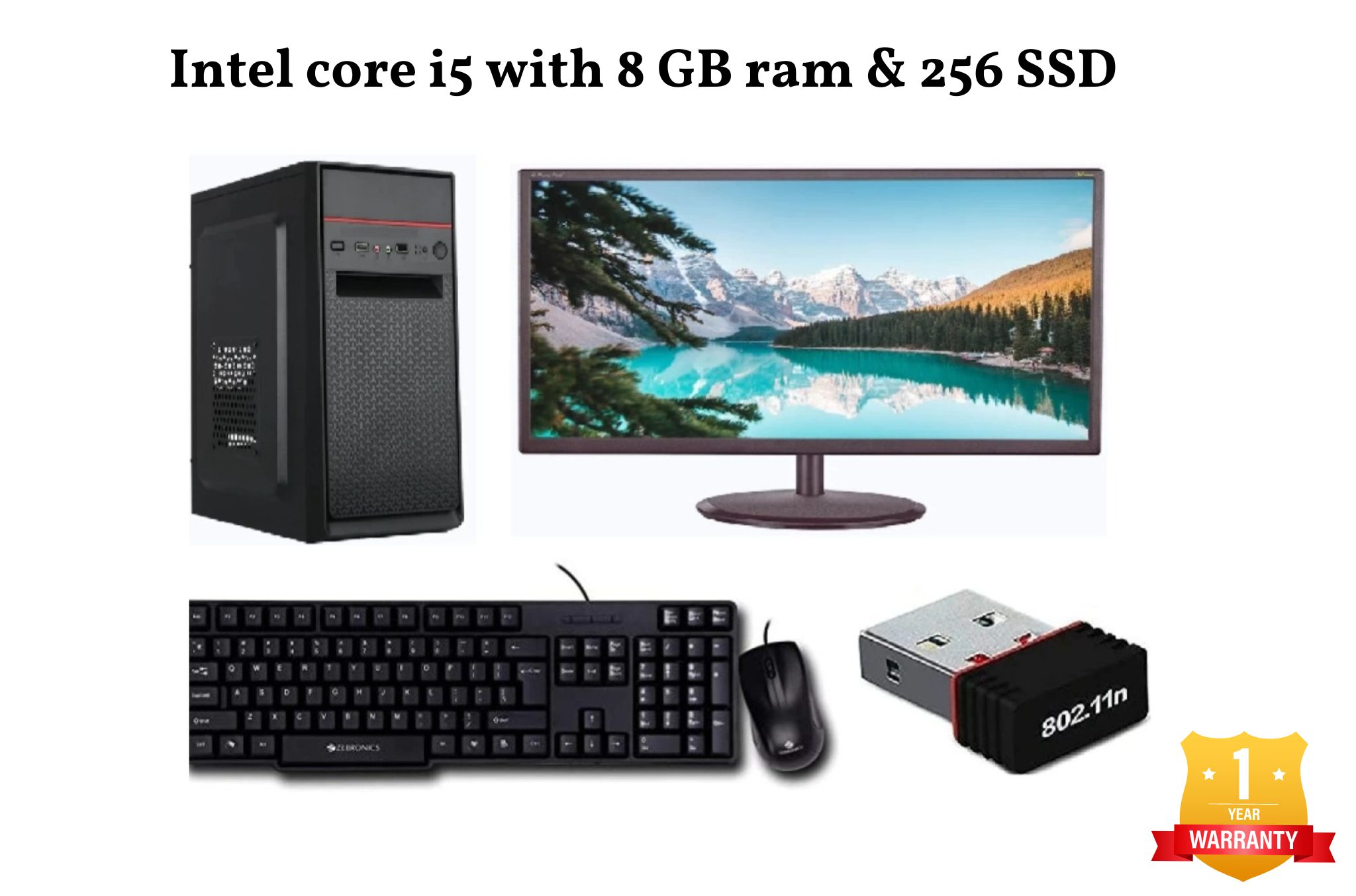 Computer Set with Core i5 3rd Gen, 8GB DDR3 RAM, 256GB SSD, and 19-inch ...