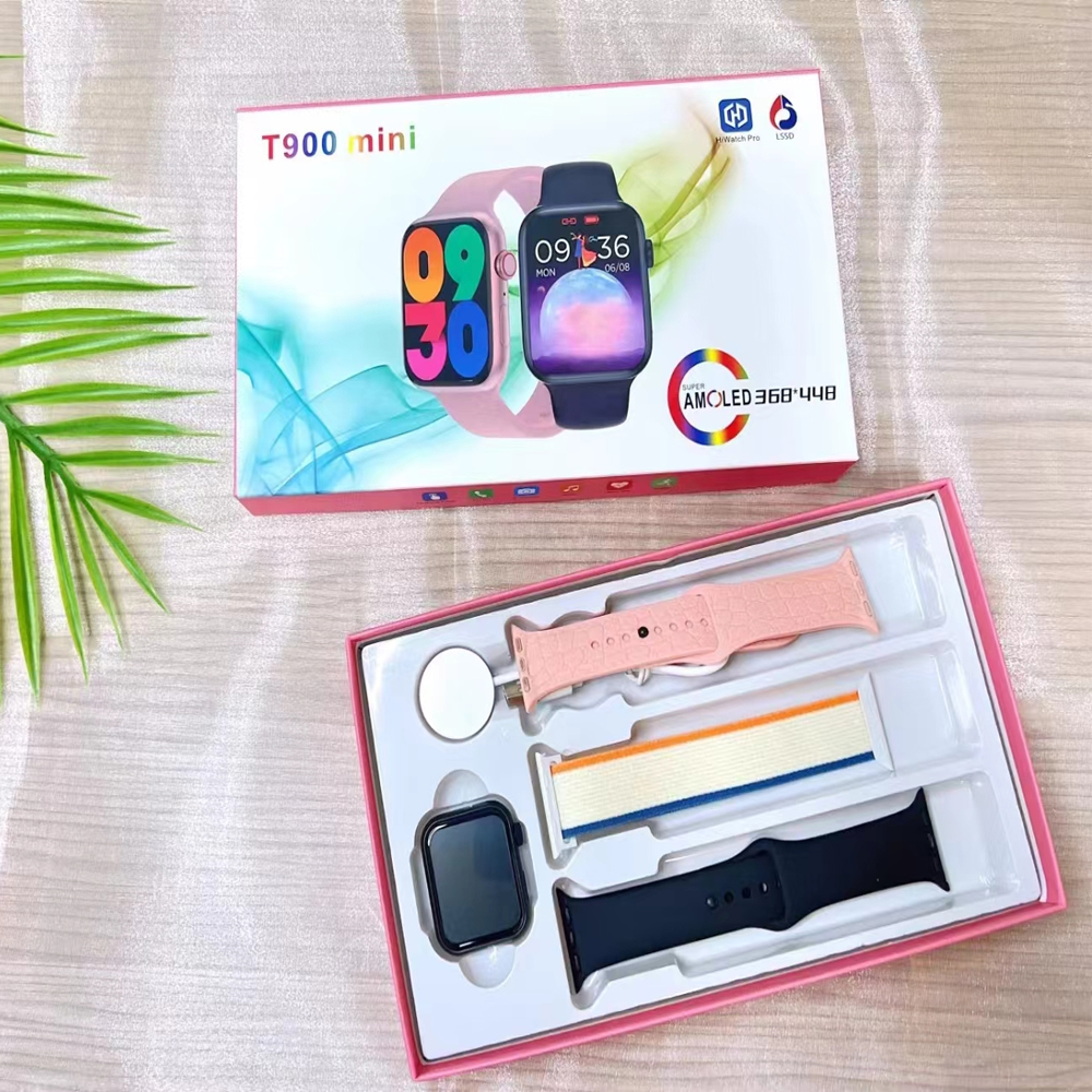 T900mini Sports Smart Watch with 3pcs Straps Bluetooth Call Heart Rate ...