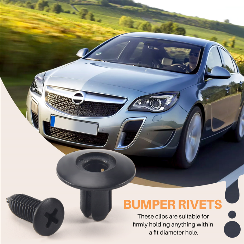 25 Pcs Plastic Push in Bumper Door Rivets Clip 8mm Hole Black | Daraz ...
