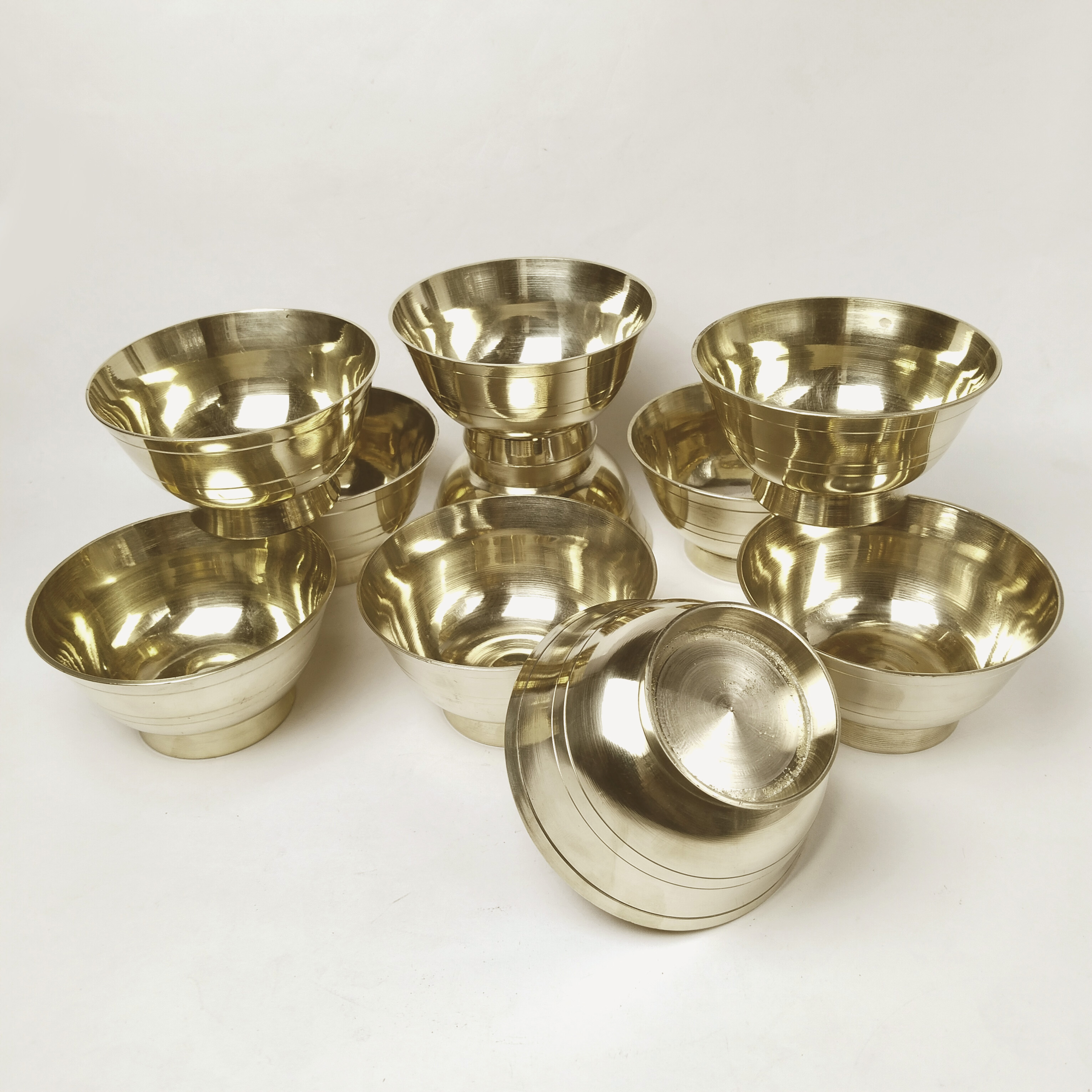 Brass Bowl (Kachaura) 6.5 Cms (Set of 10 Bowls) | Shiva Metal Udhyog ...