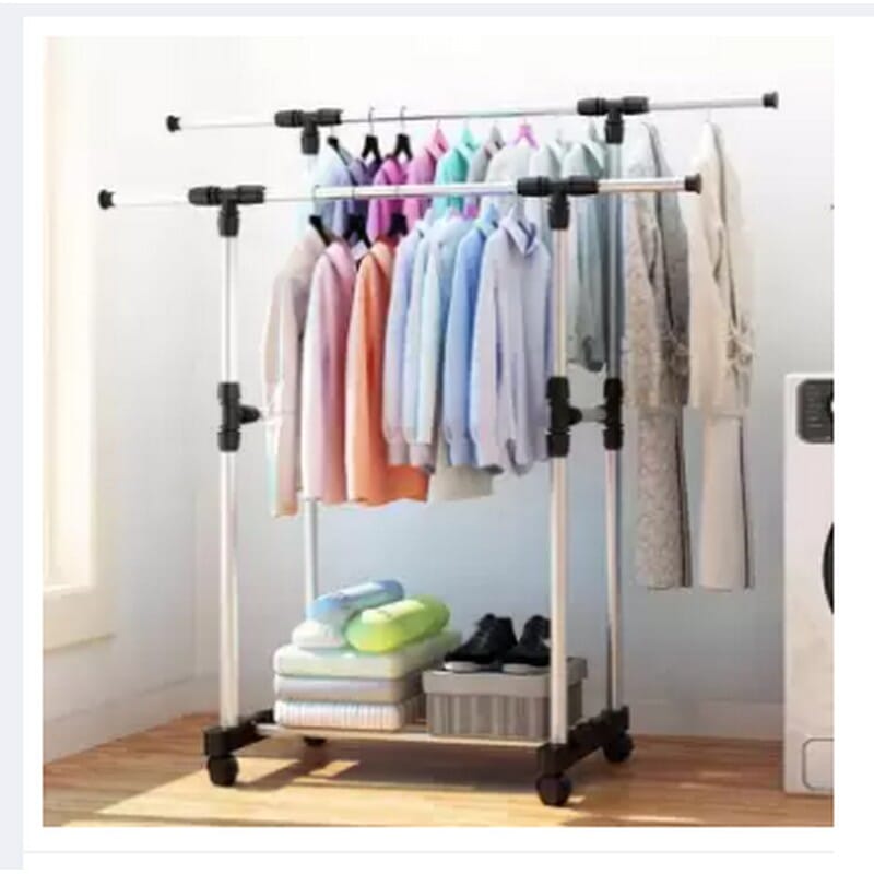 Double Pole Adjustable Stainless Steel Cloth Drying Hanger And ...