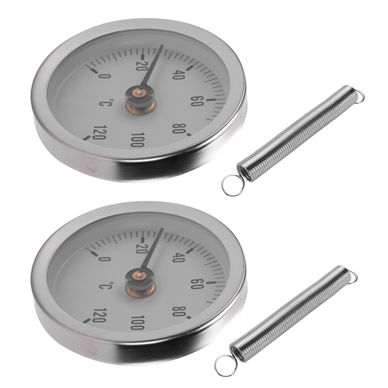 2X -W50A Thermometer Hot Water Pipe Thermometer Bimetal Stainless Steel ...