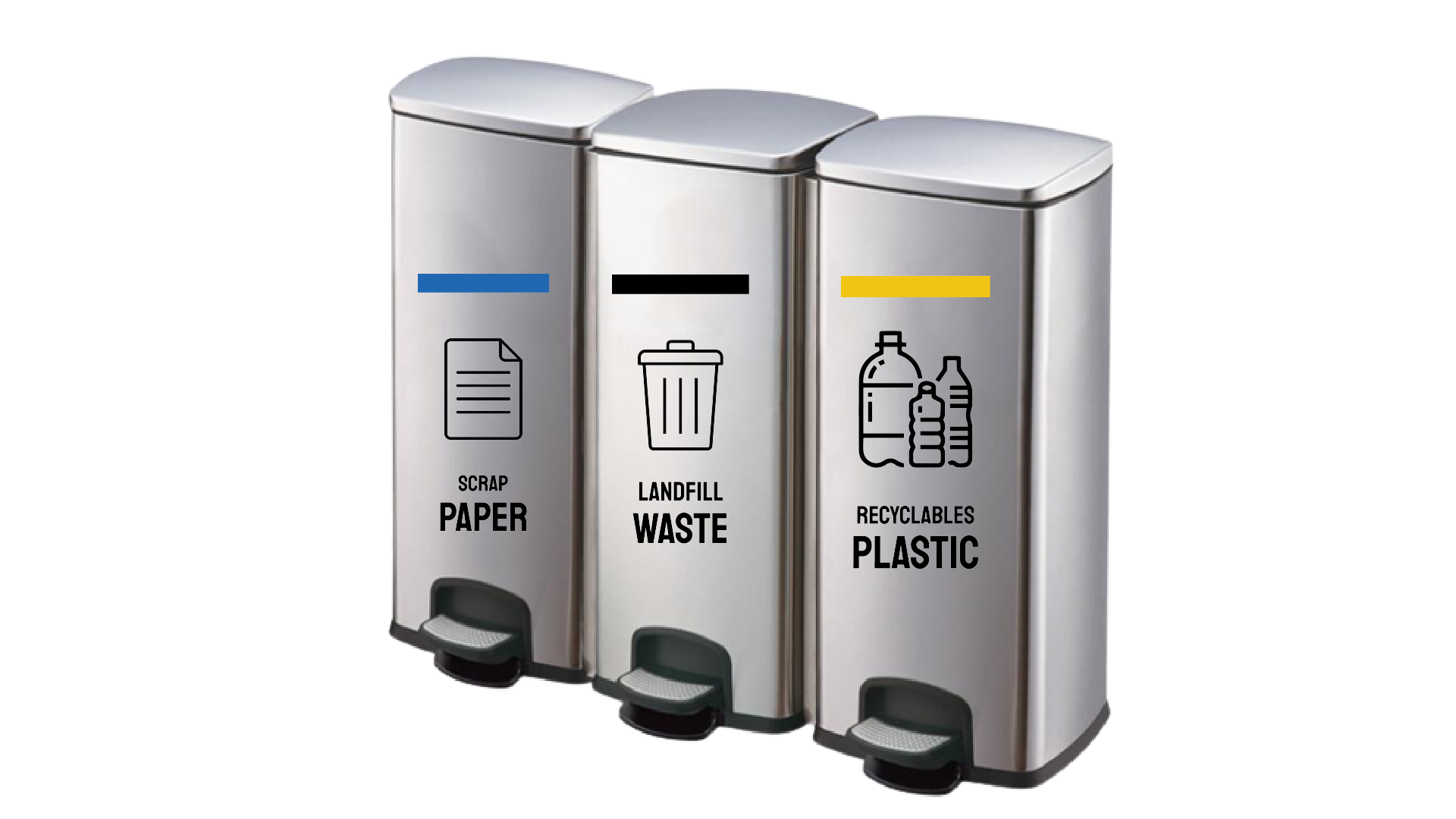 Doko Steel Segregation Bin (3 compartments of 30 L) | Daraz.com.np