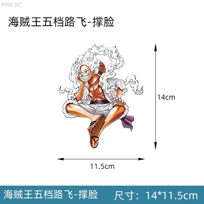 MRK3C One Piece Nika Monkey D. Luffy Gear 5 Car Stickers Reflective ...