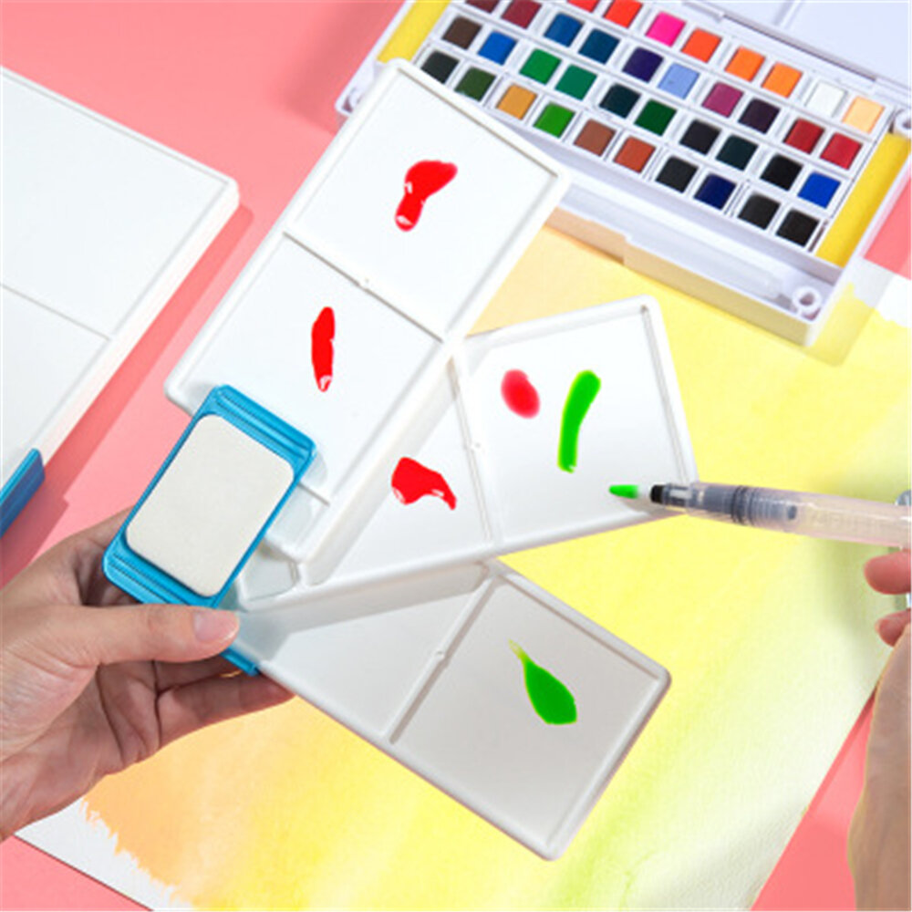 Advanced fan-shaped color palette with three layers of foldable ...