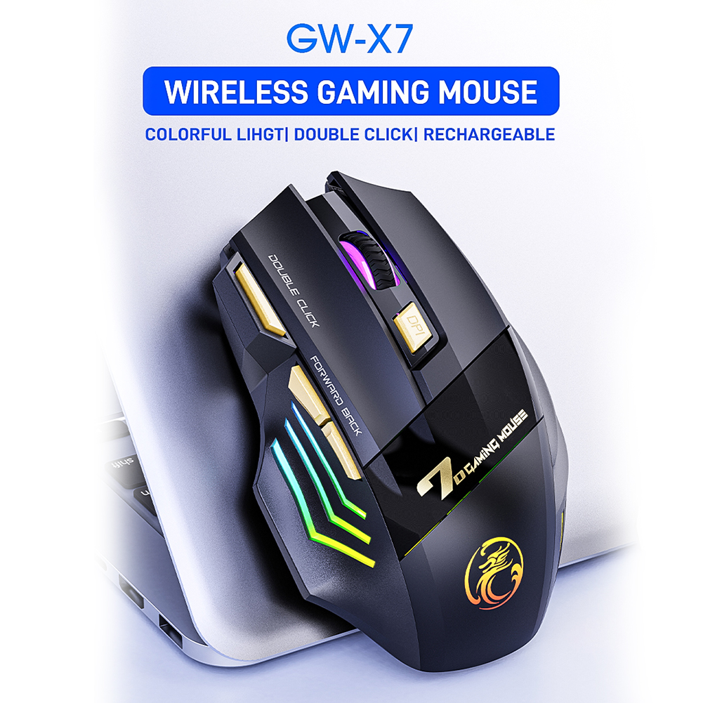 【Quality certification】Imice Gw-x7 7 Buttons 2.4ghz Rechargeable Rgb ...