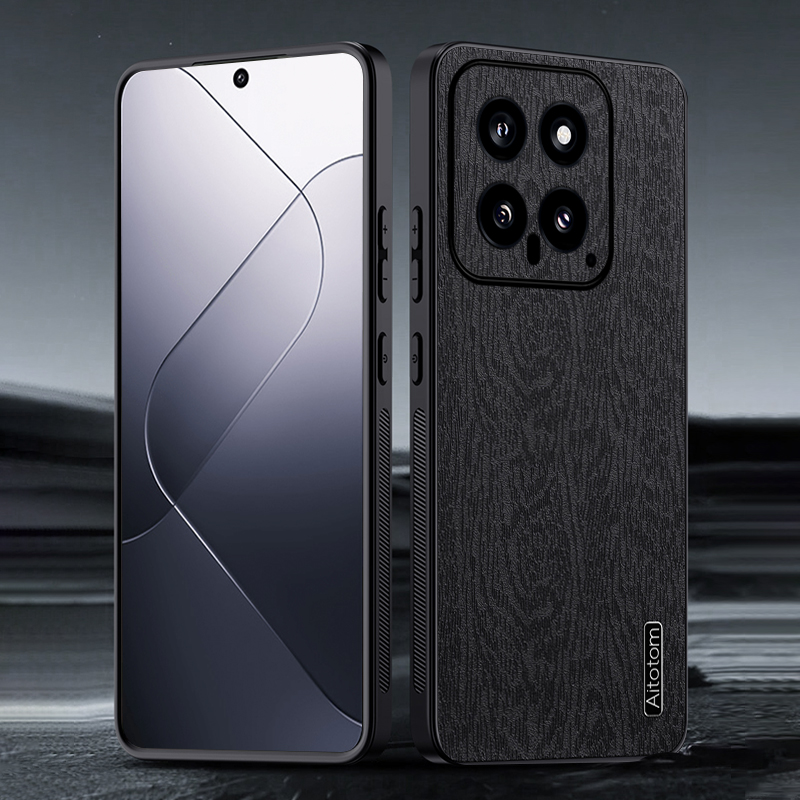 Vantime for Xiaomi 14 Case Wood Texture Pattern Hard Casing Shockproof Back Cover | Daraz.com.np