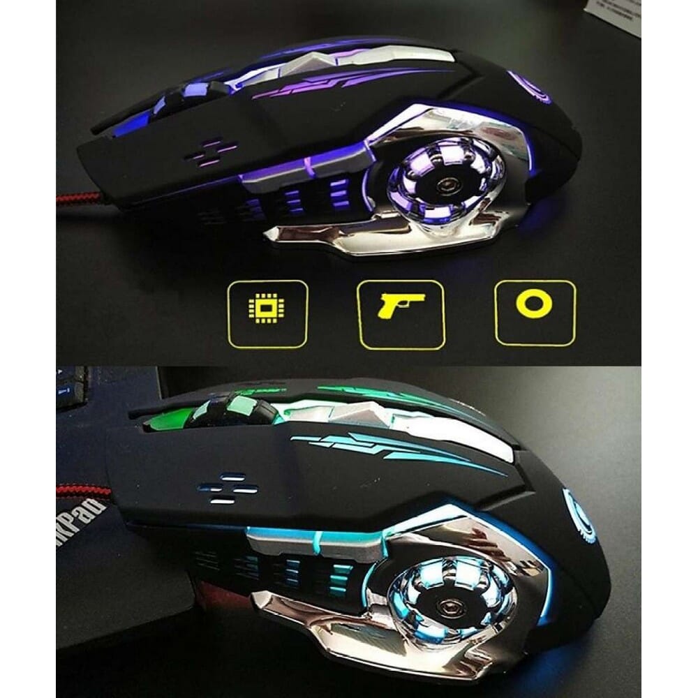 Eweadn T05 2400DPI Professional 7 Color Backlight Gaming Mouse – Black ...