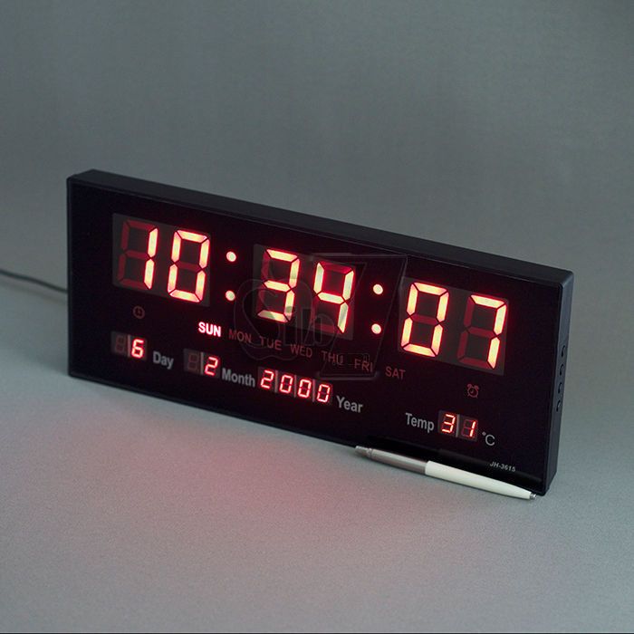 Khopo LED Digital Calendar JH3615 Digital LED Wall Clock, Length 36 cm ...