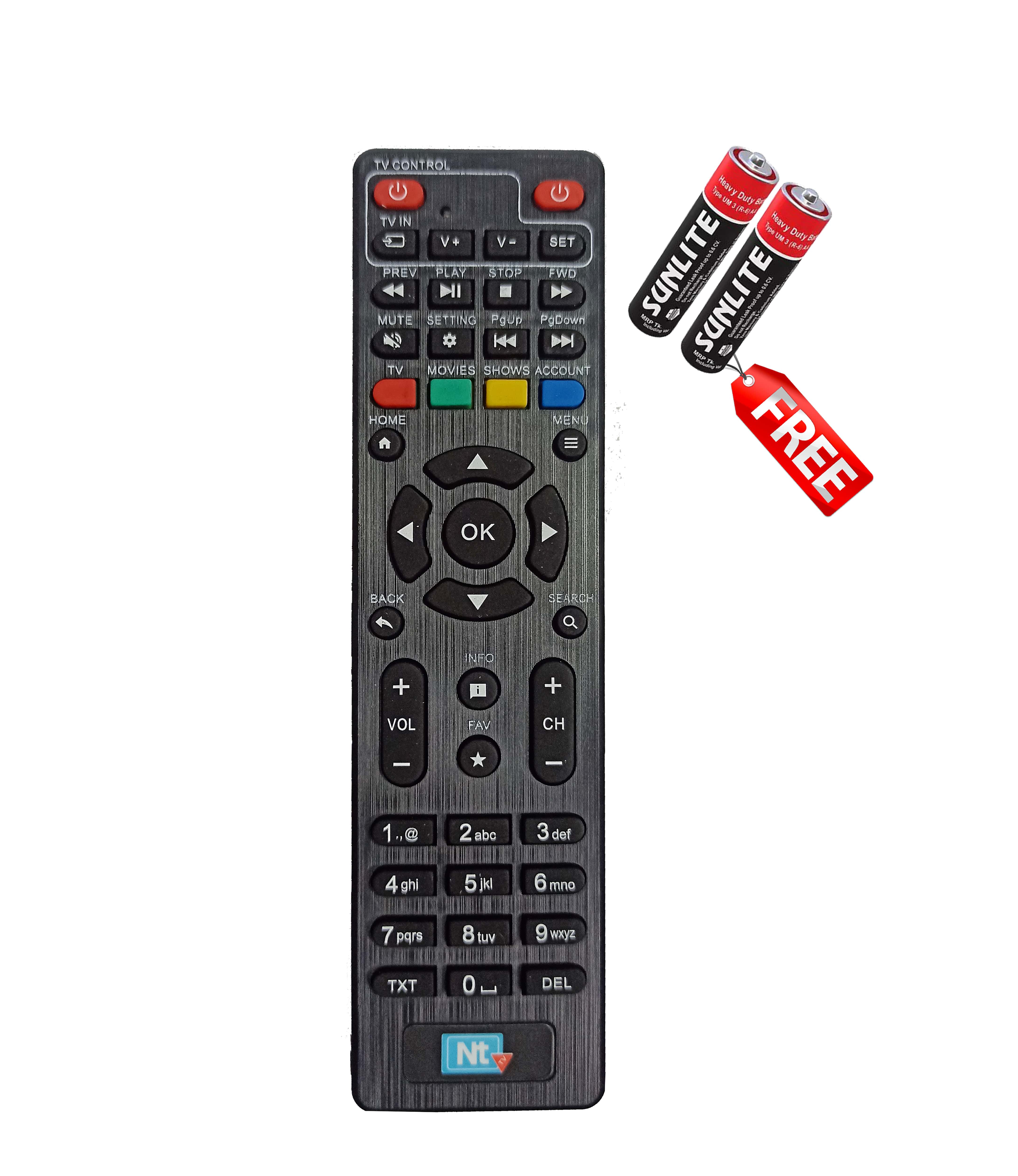 NT TV Remote For Nepal Telecom NT Fiber Net Set top Box NTTV Free 2 Pcs ...