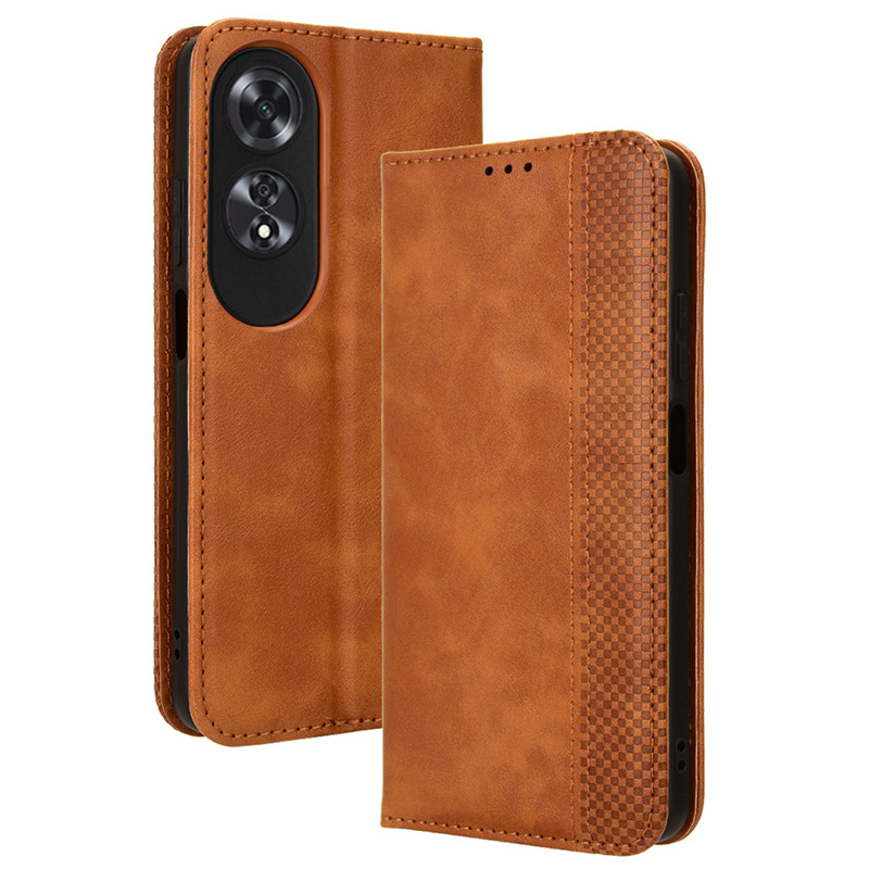 Vantime for OPPO A60 4G Vintage Wallet Case Flip Folio Card Slot Stand ...