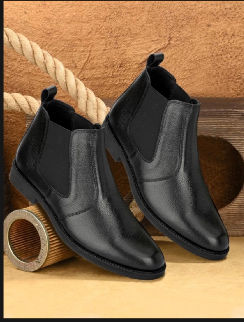 Black Leather Ankle Boots For Men | Daraz.com.np
