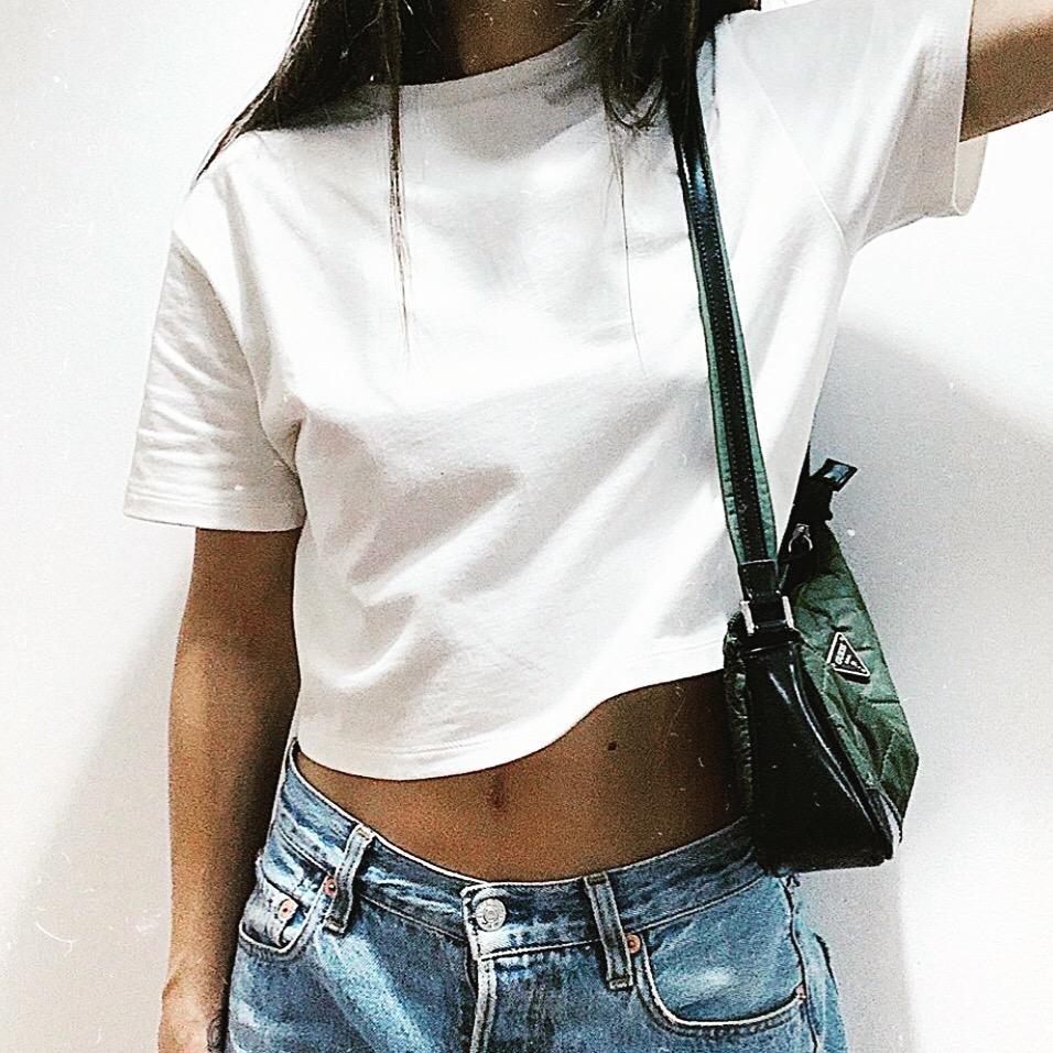 Ladies Basic Plain White Crop Top Np